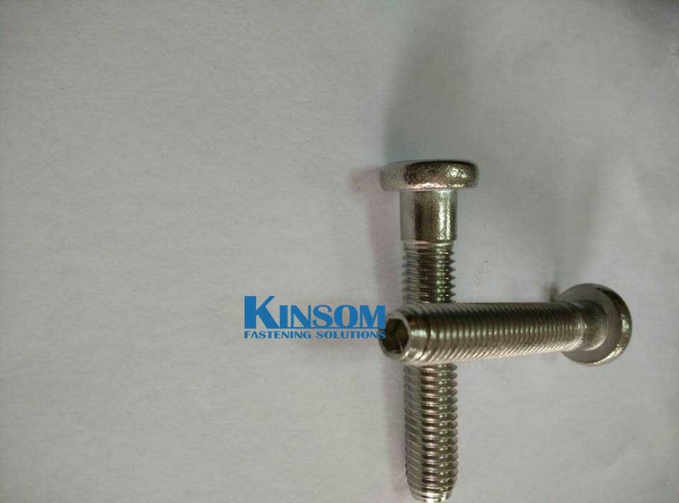 Flat thin head step semi-tubular rivets with external half thread hex ...