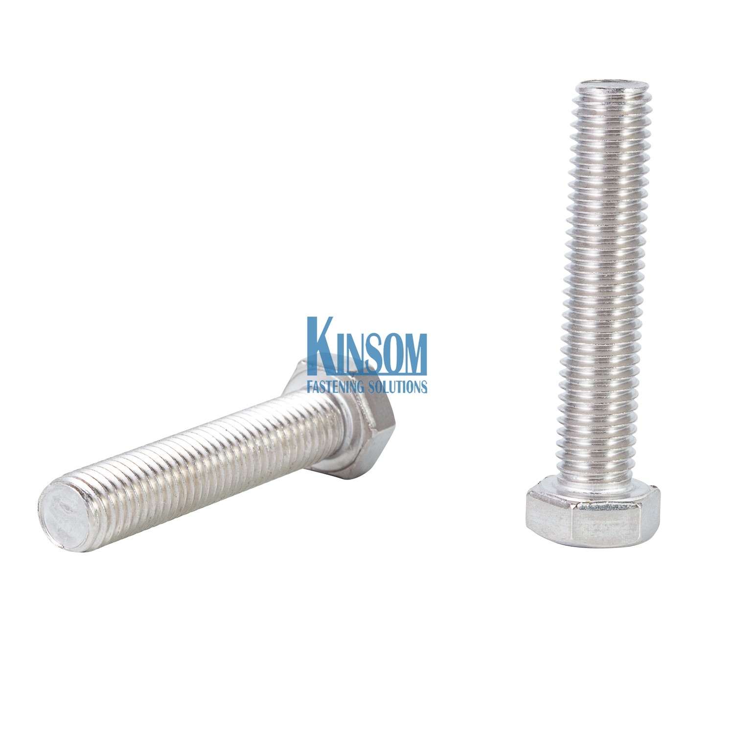 Hex full thread bolt steel fasteners with nickel coating standard or ...